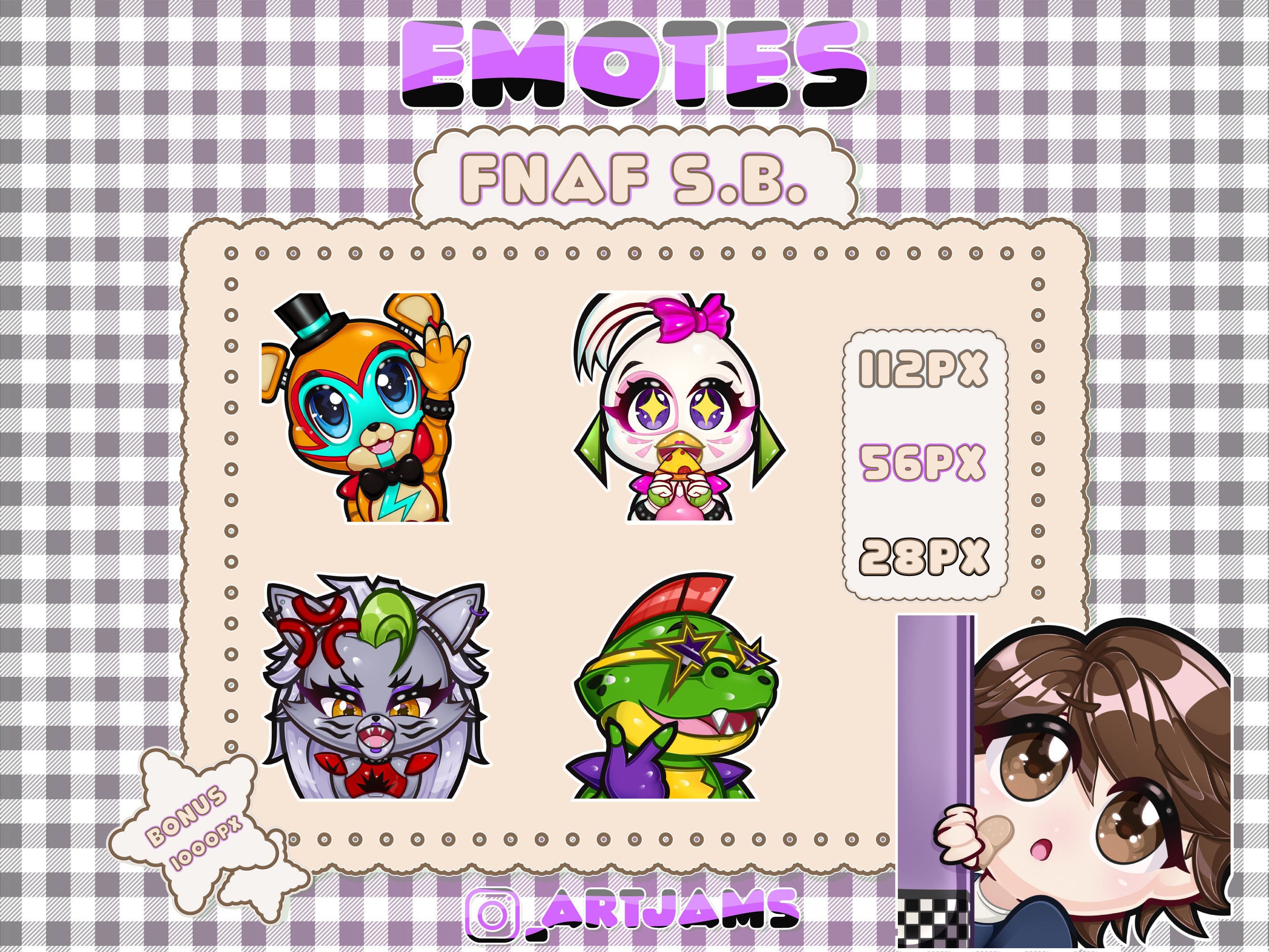 Five Nights at Freddy's Security Breach Emote Set5 Twitch, Youtube ...