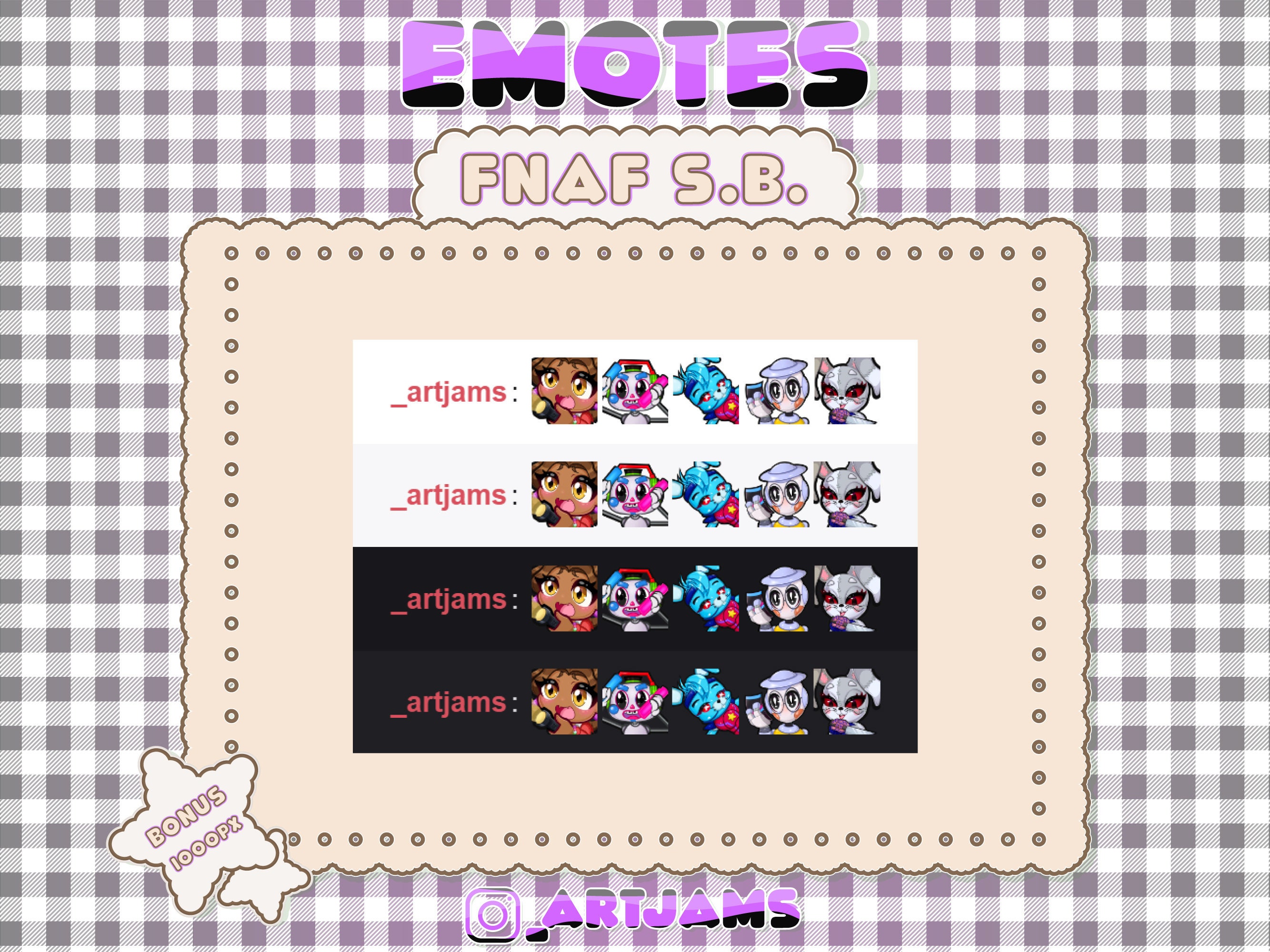 Five Nights at Freddy's Security Breach Emote Set 10 - Etsy