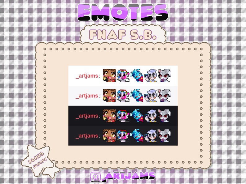 Five Nights at Freddy's Security Breach 2nd Emote Set (5) | Plus 1 ...