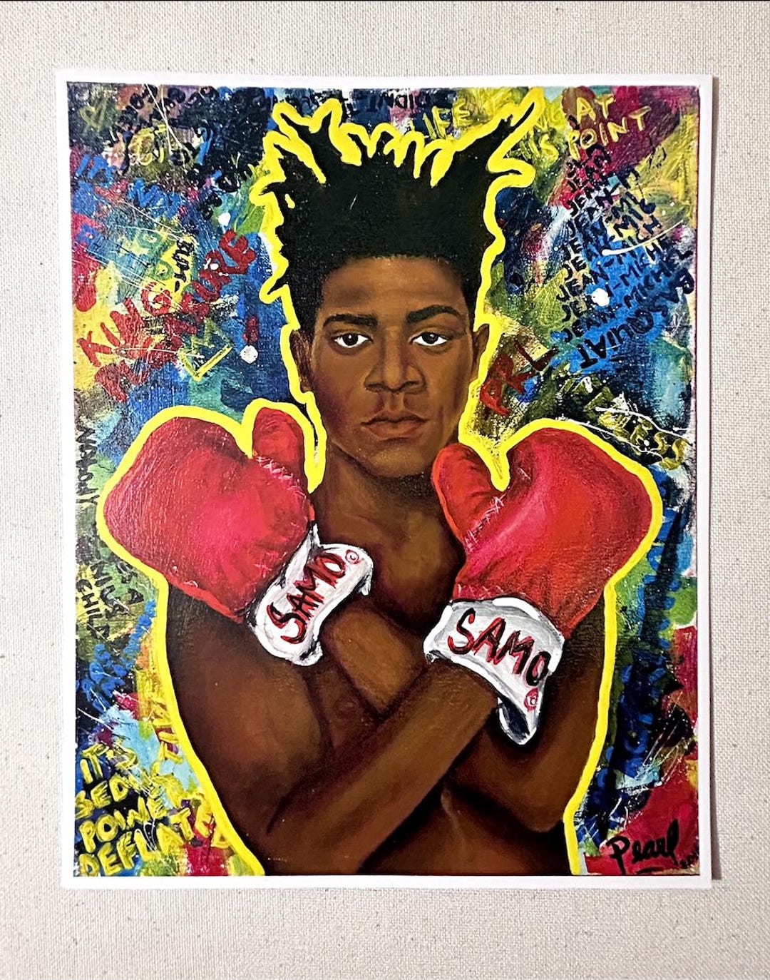 Basquiat, SAMO, Fine Art Print, 8 X 10" Acrylic Painting Print, King ...