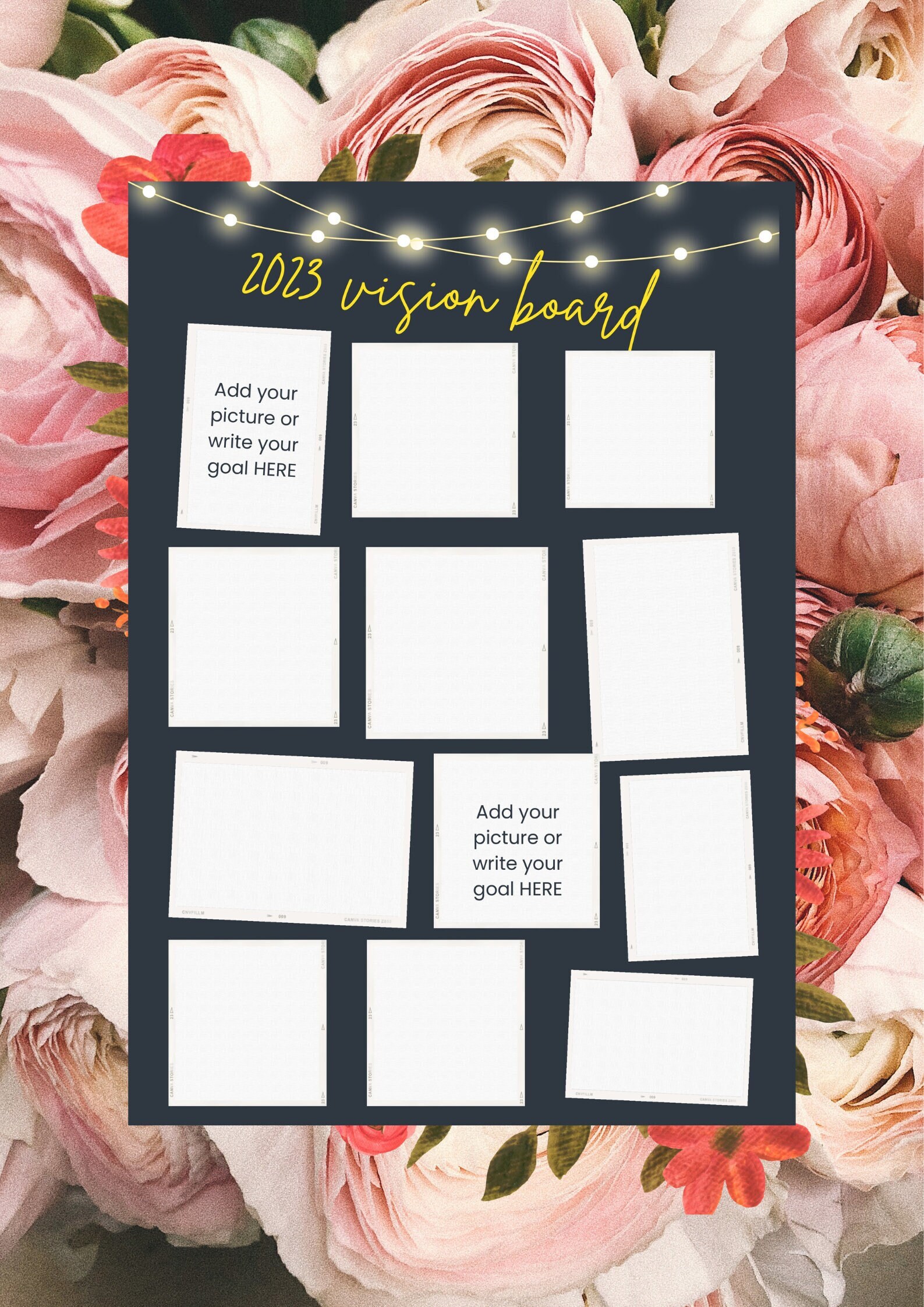 Printable 2023 Vision Board | Template | Instant Download | Goals - Etsy