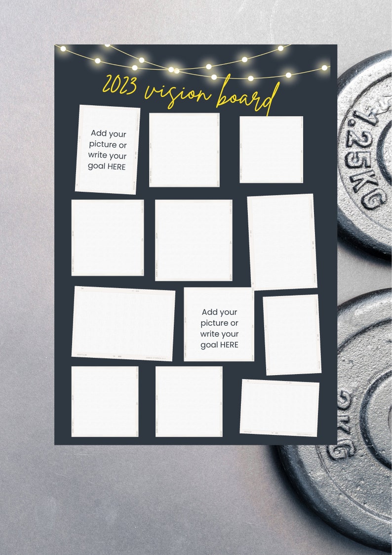 Printable 2023 Vision Board | Template | Instant Download | Goals - Etsy