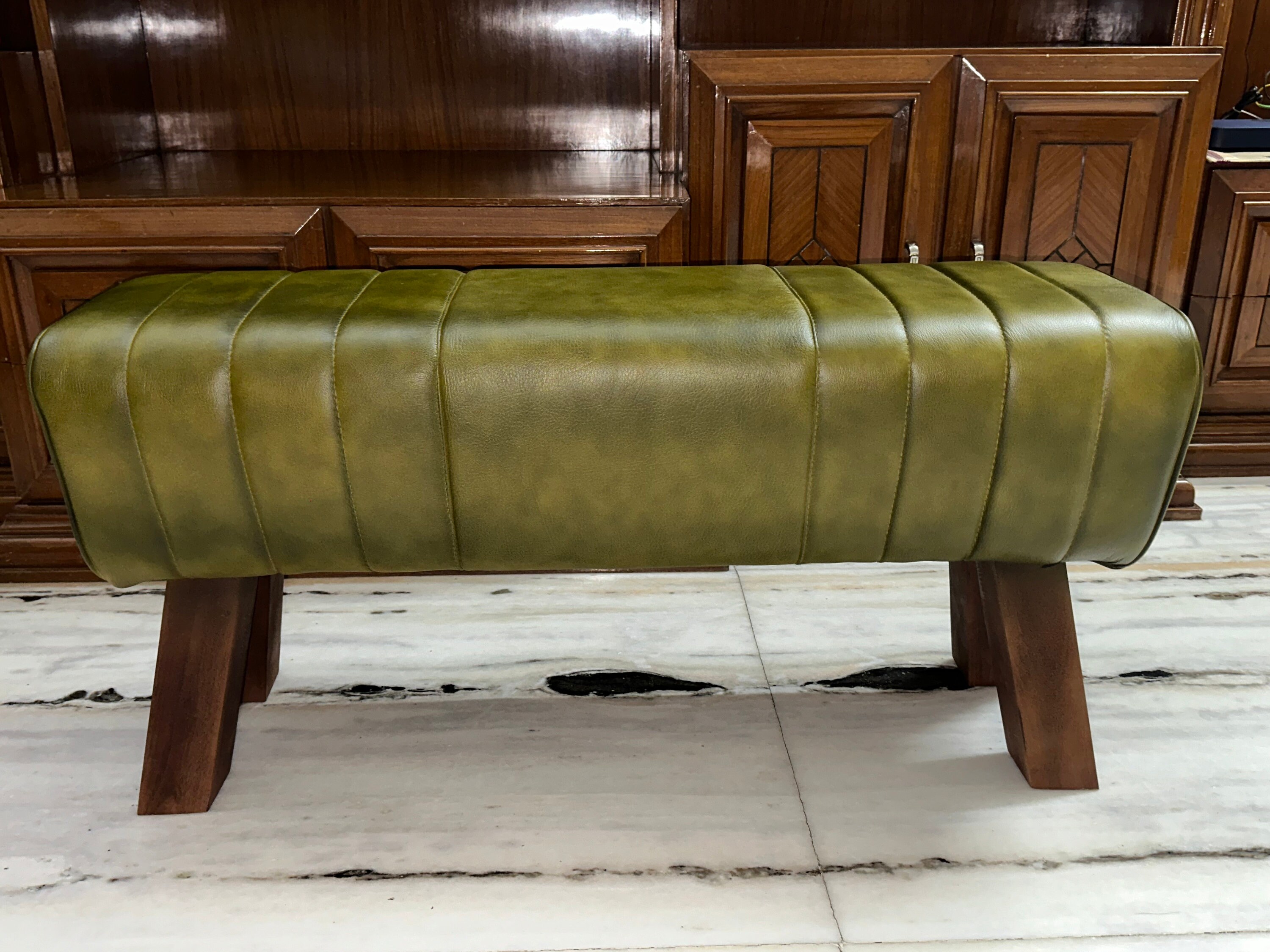 Leather Pommel Bench, End of the Bench, Gym Bench, Entryway Bench ...