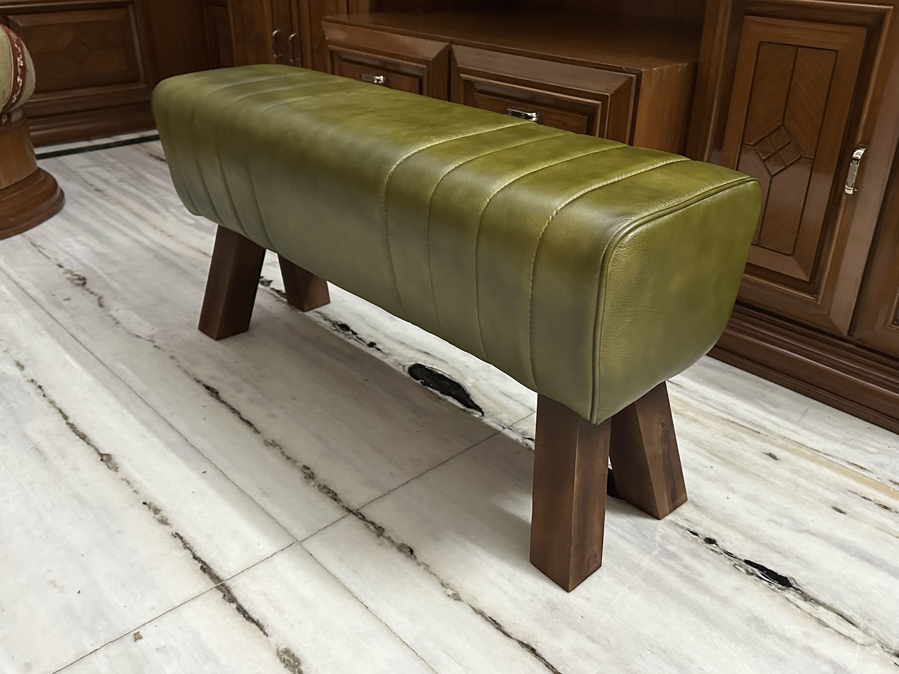 Leather Pommel Bench, End of the Bench, Gym Bench, Entryway Bench ...