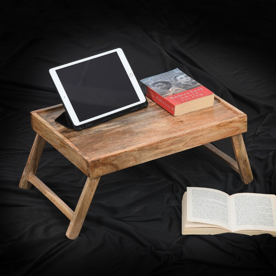 Bed Tray Table With Folding Legs Foldable Serving Portable - Etsy