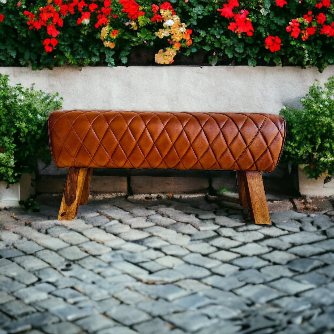 Leather Pommel Bench, End of the Bench, Gym Bench, Entryway Bench ...