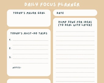 Premium DAILY FOCUS PLANNER - Etsy