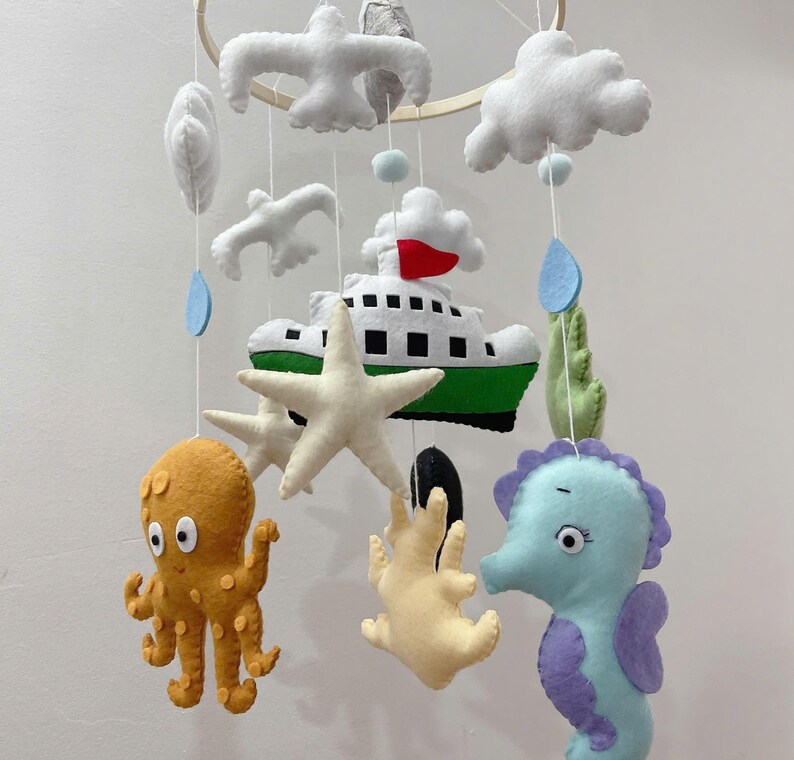 Ocean Baby Mobile, Felt Sea Life Nursery Decor, Handmade - Etsy