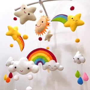 Colorfull Mobile Neutral Mobile, Rainbow Baby Mobile, Sky Theme Nursery ...