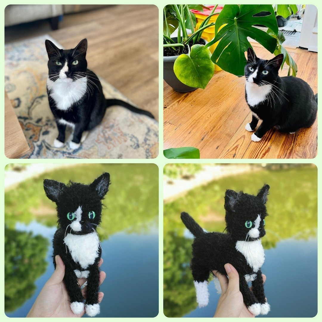 Custom Stuffed Cat, Custom Cat Plush, Custom Crochet Cat, Custom Pet ...