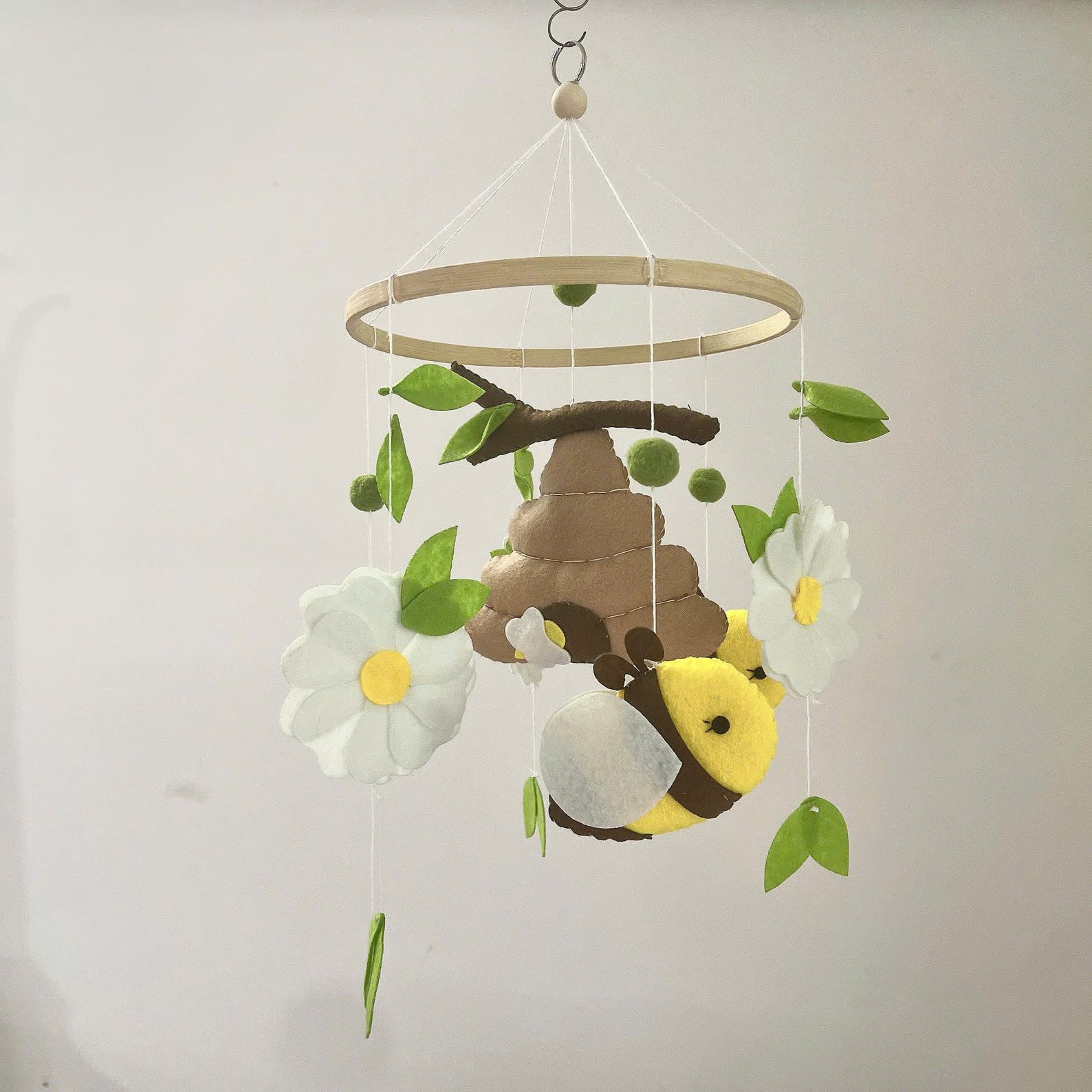 Floral-themed Bees Baby Crib Mobile, Mini Bee Mobile ,bees Baby Mobile ...