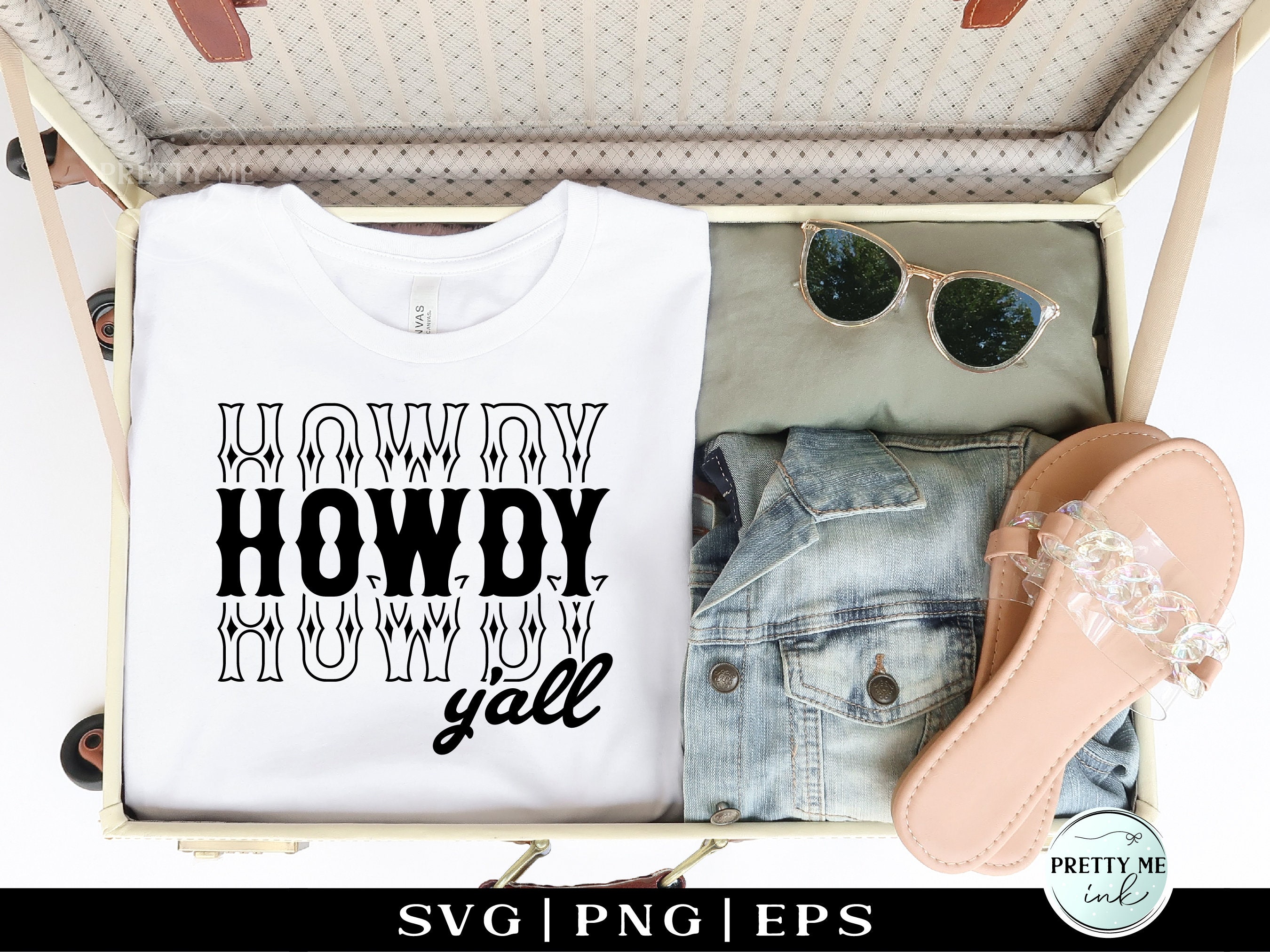 Howdy Y'all SVG PNG, Cowgirl Shirt Svg, Cowboy Svg, Country Western Svg ...