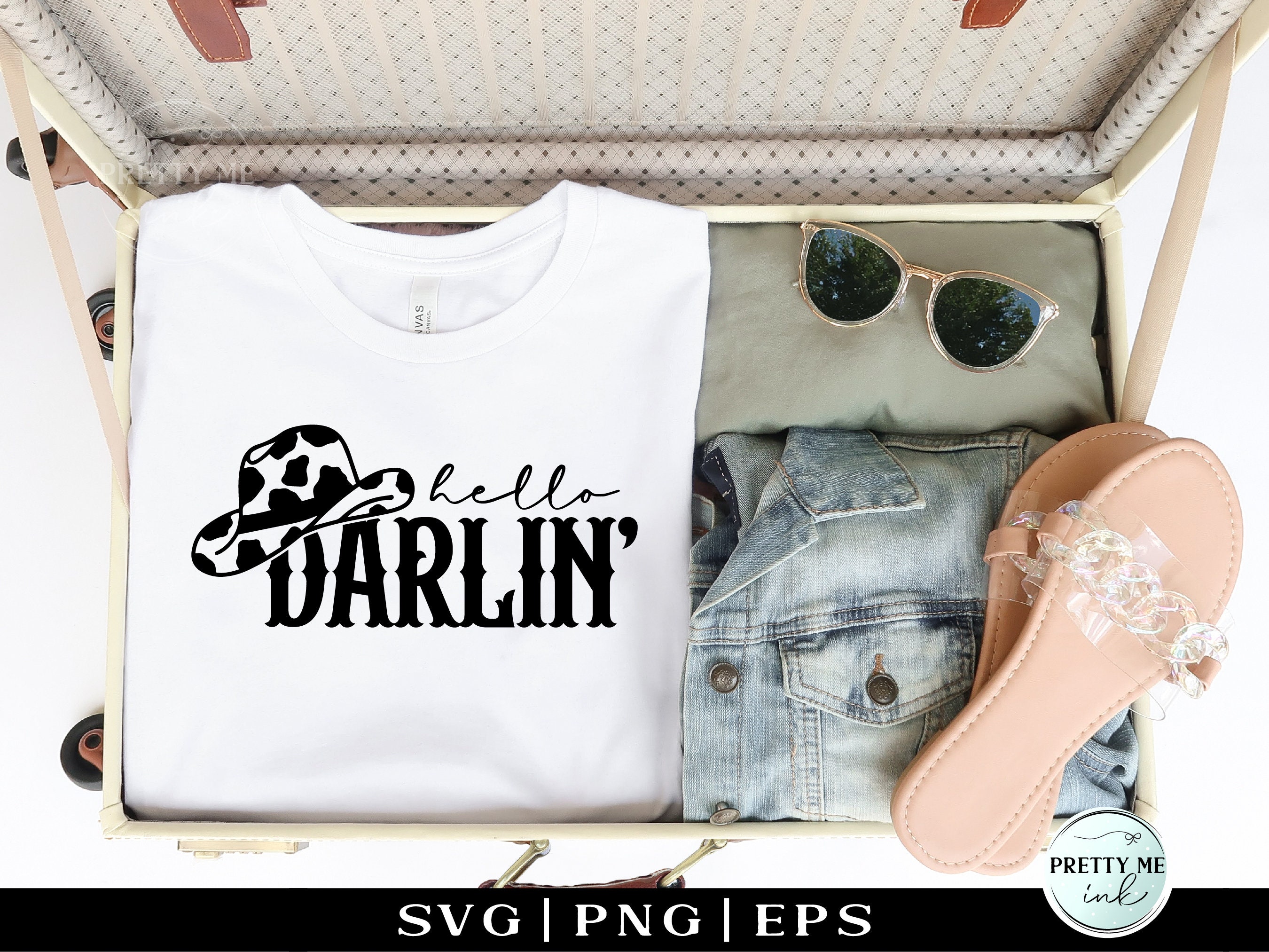 Hello Darlin' SVG PNG, Rodeo Southern Shirt Svg, Country Svg, Howdy Svg ...