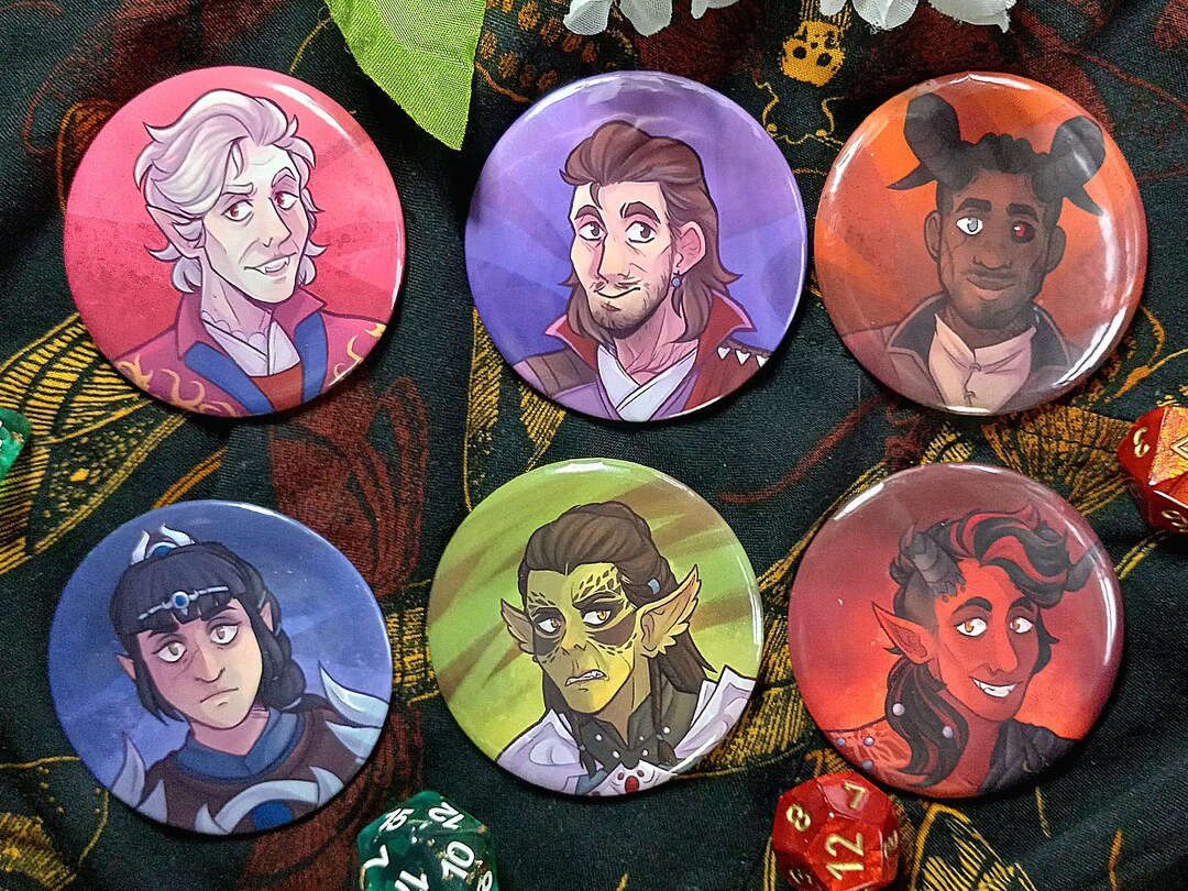 Baldur's Gate 3 Companions// Buttons 1.5 /2.25 Inch - Etsy