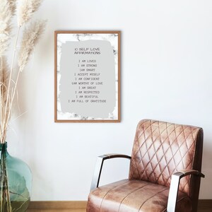 Self Care Checklist, Daily Affirmations Poster, Growth Mindset Poster ...