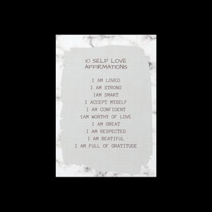 Self Care Checklist, Daily Affirmations Poster, Growth Mindset Poster ...