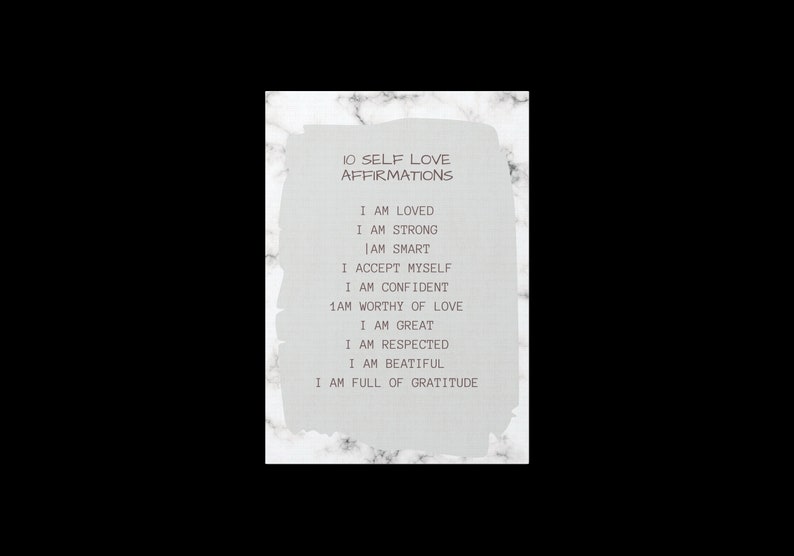 Self Care Checklist, Daily Affirmations Poster, Growth Mindset Poster ...