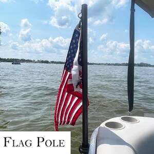 Pontoon Boat Flag Pole + Pontoon Rail Mount. 36", 24", 15" & Color ...