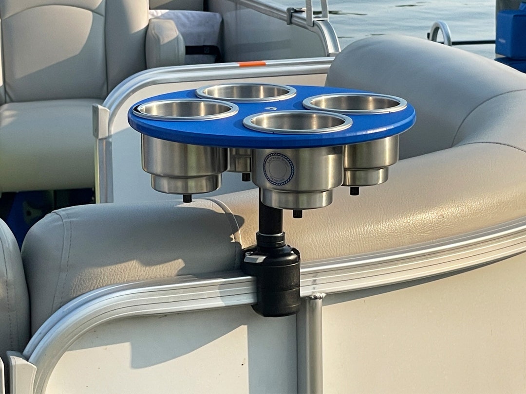Pontoon Boat Cup Holder With Pontoon Rail Mount. Mount Directly to 1 1/ ...