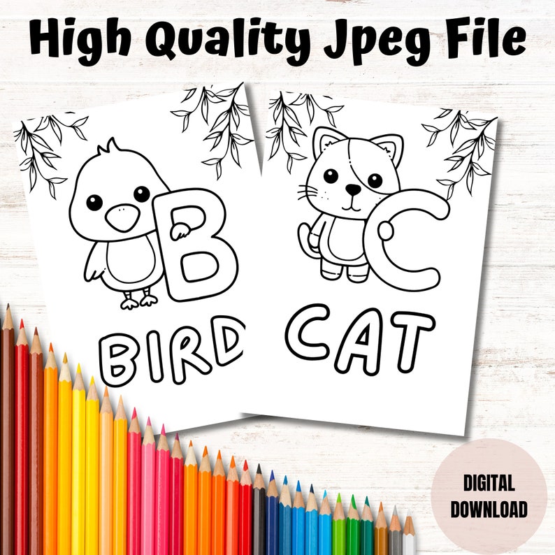 26 Printable Alphabet Animal Colouring Pages | Worksheet | Kids ...