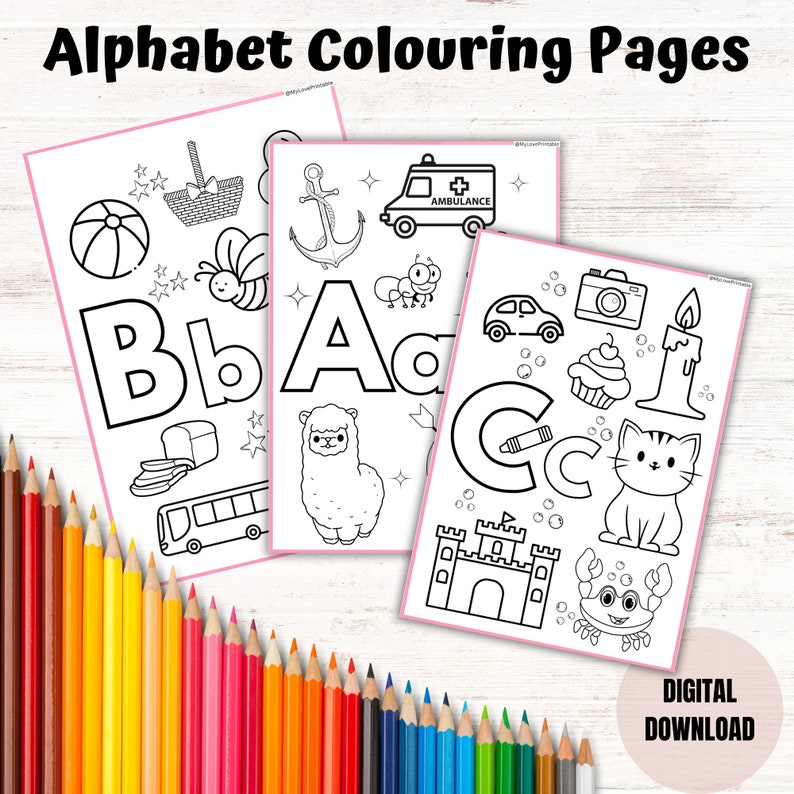 26 Colouring Pages | Alphabet Colouring | Printable Preeschool Workshet ...