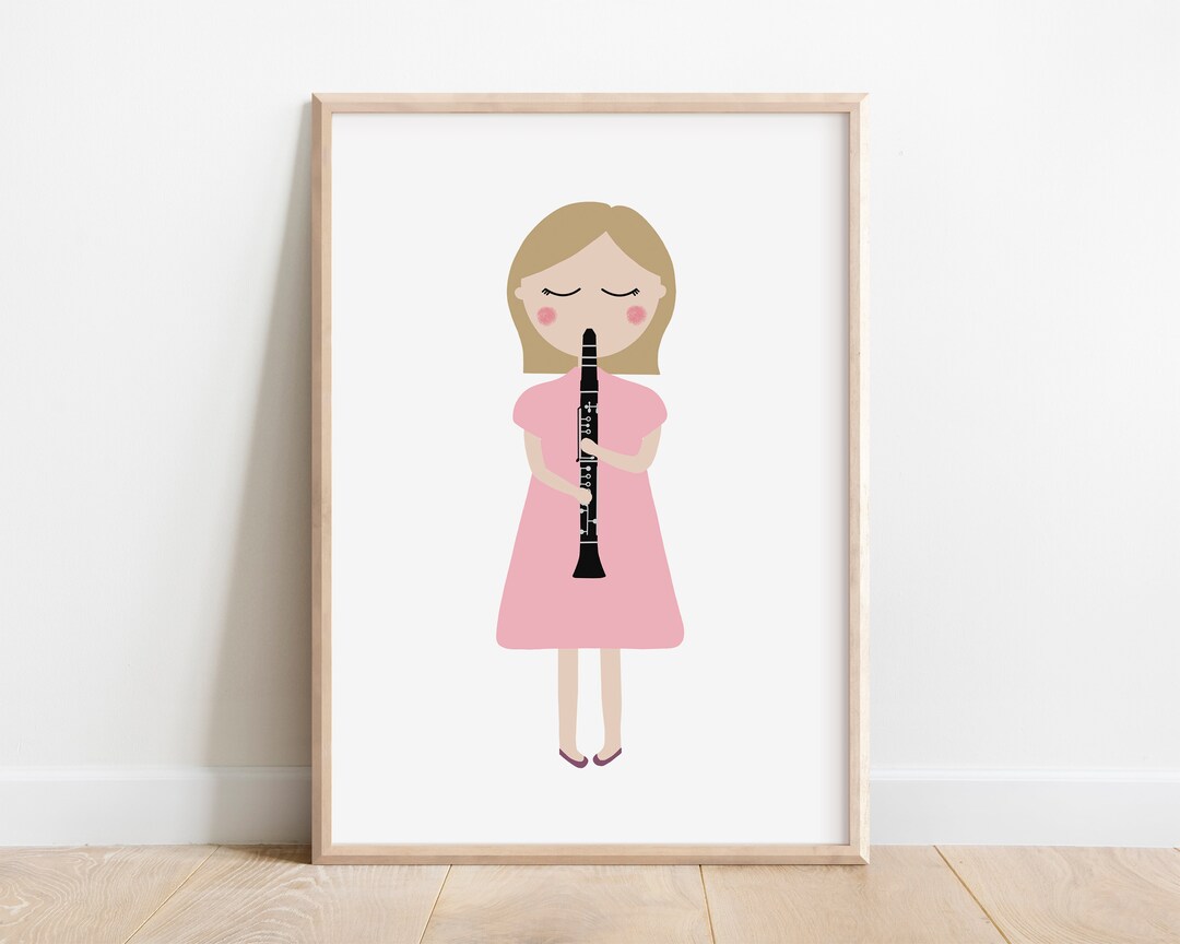 Clarinet Player Girl Art Print Clarinet Poster Clarinet Print Clarinet ...