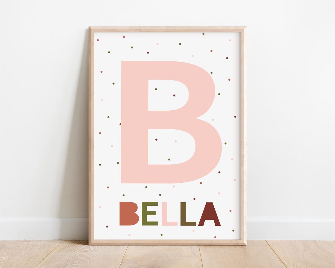 Girl Name Art Print | Kids Name Art Print | Custom Letter Print ...