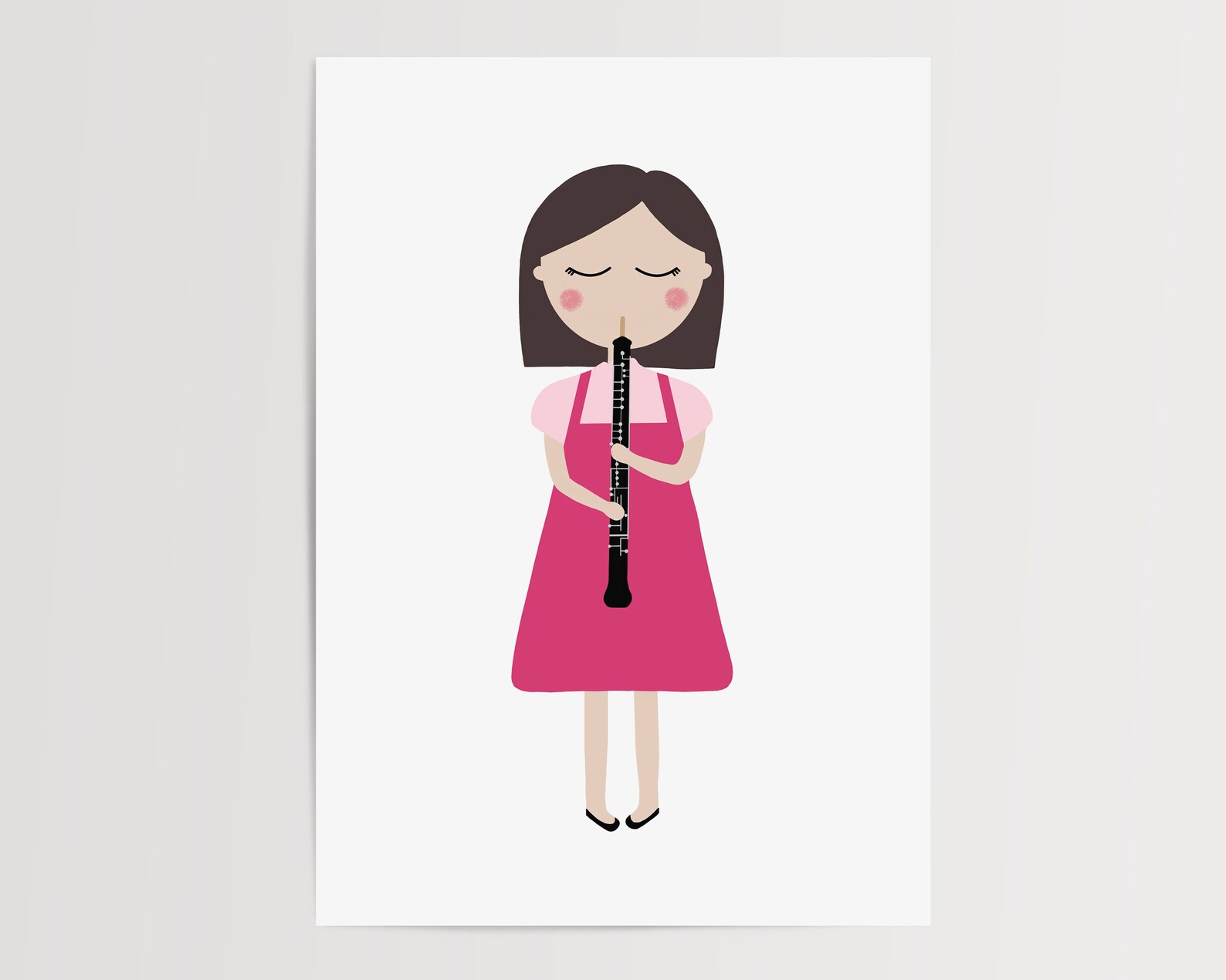 Oboe Player Girl Art Print Oboe Print Oboe Art Oboe Poster Oboe Gift ...