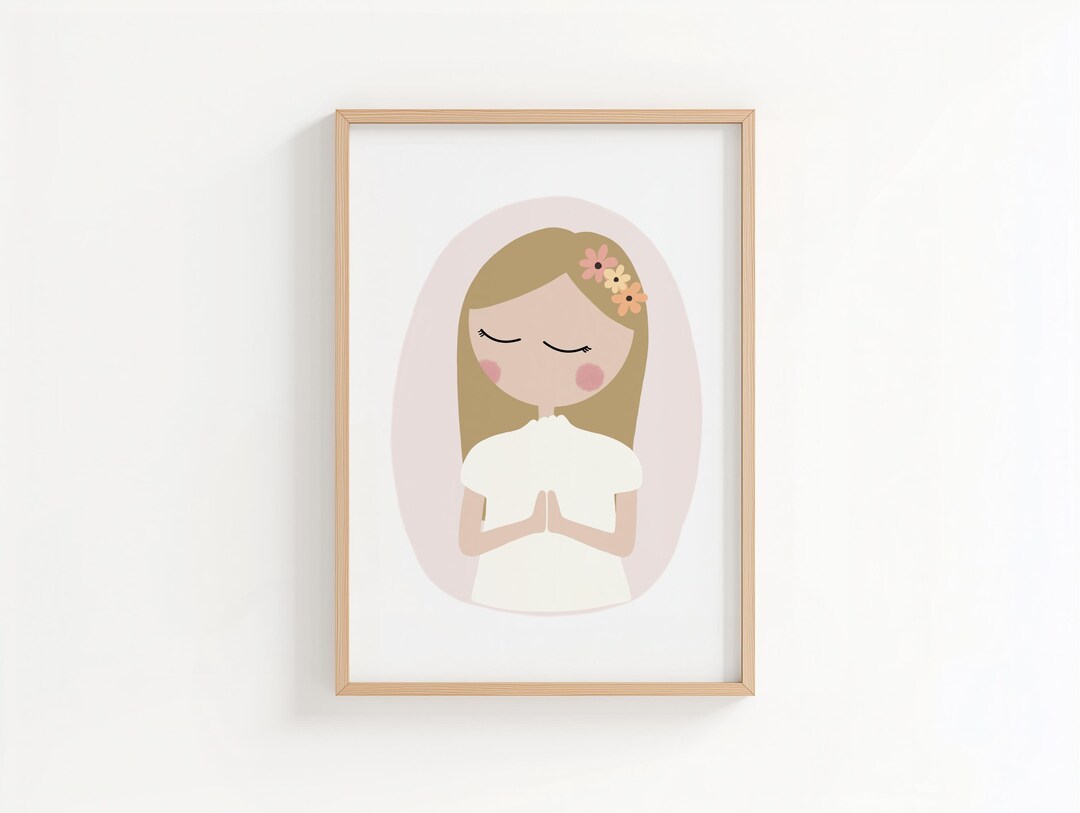 Girl Praying Art Print | Christian Girl Prints | Praying Art Decor ...