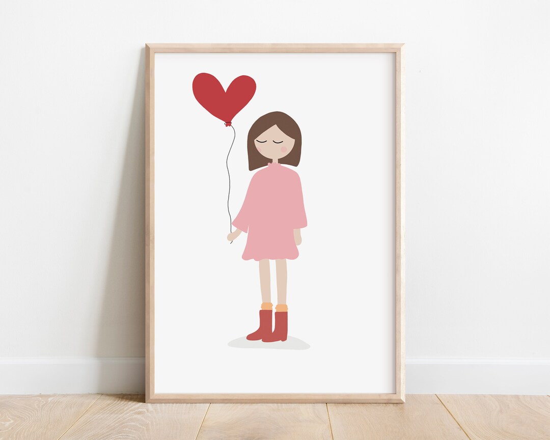 Miss February Art Print February Wall Art Valentine Art Print Heart ...