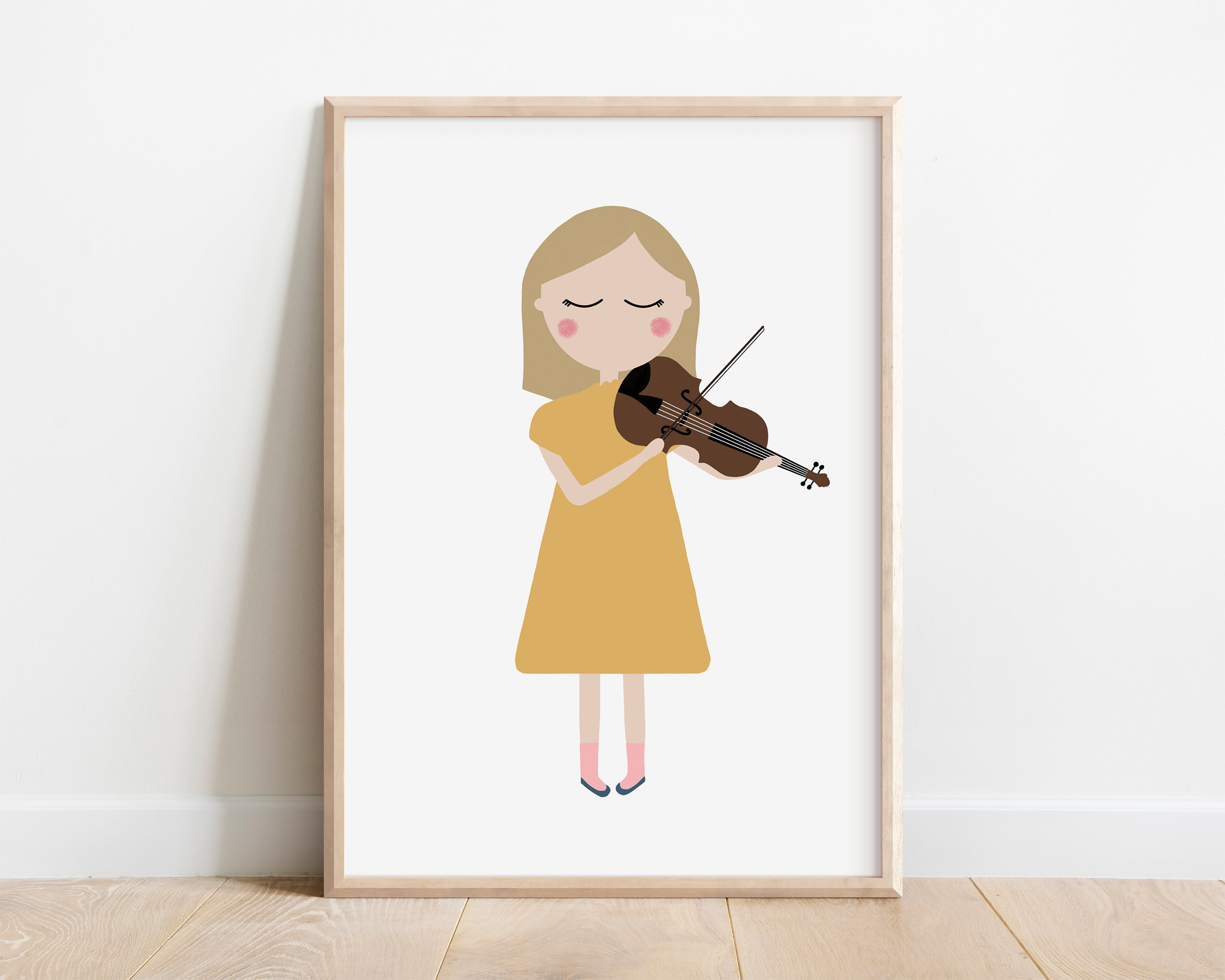 Girl Playing Violin Drawing