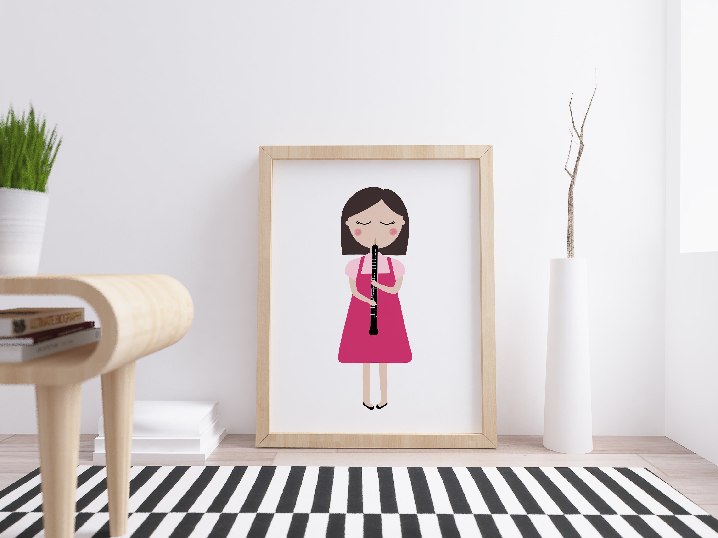 Oboe Player Girl Art Print Oboe Print Oboe Art Oboe Poster Oboe Gift ...