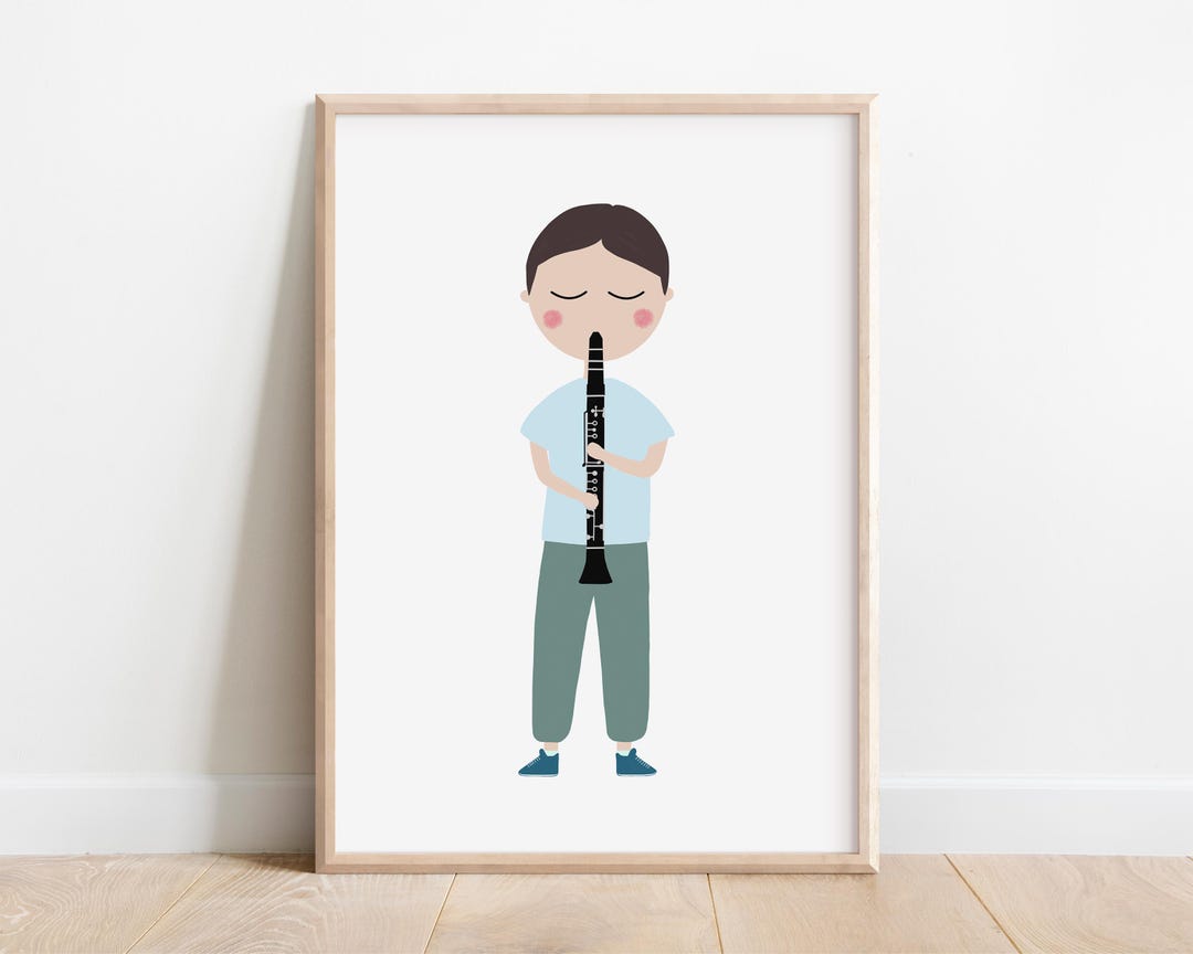 Clarinet Player Boy Art Print | Clarinet Poster | Clarinet Print ...