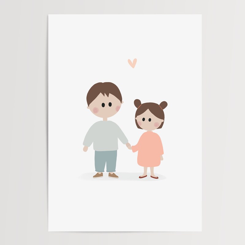 Brother and Sister Wall Art - Etsy