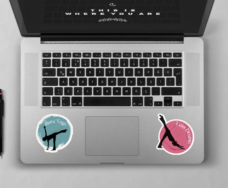 Printable Yoga Sticker With Quote, Yoga Girl Sticker, Yoga Pose Sticker ...
