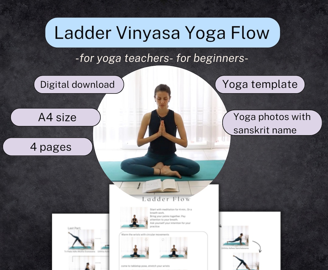 Ladder Vinyasa Yoga Flow for Beginner, Vinyasa Yoga Flow, Yoga Exercises, Printable Yoga Workout ...