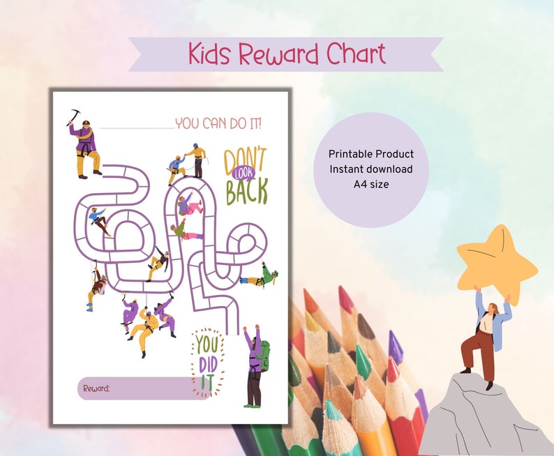 Reward Chart for Kids Climber Behavior Chart Kids Chore - Etsy