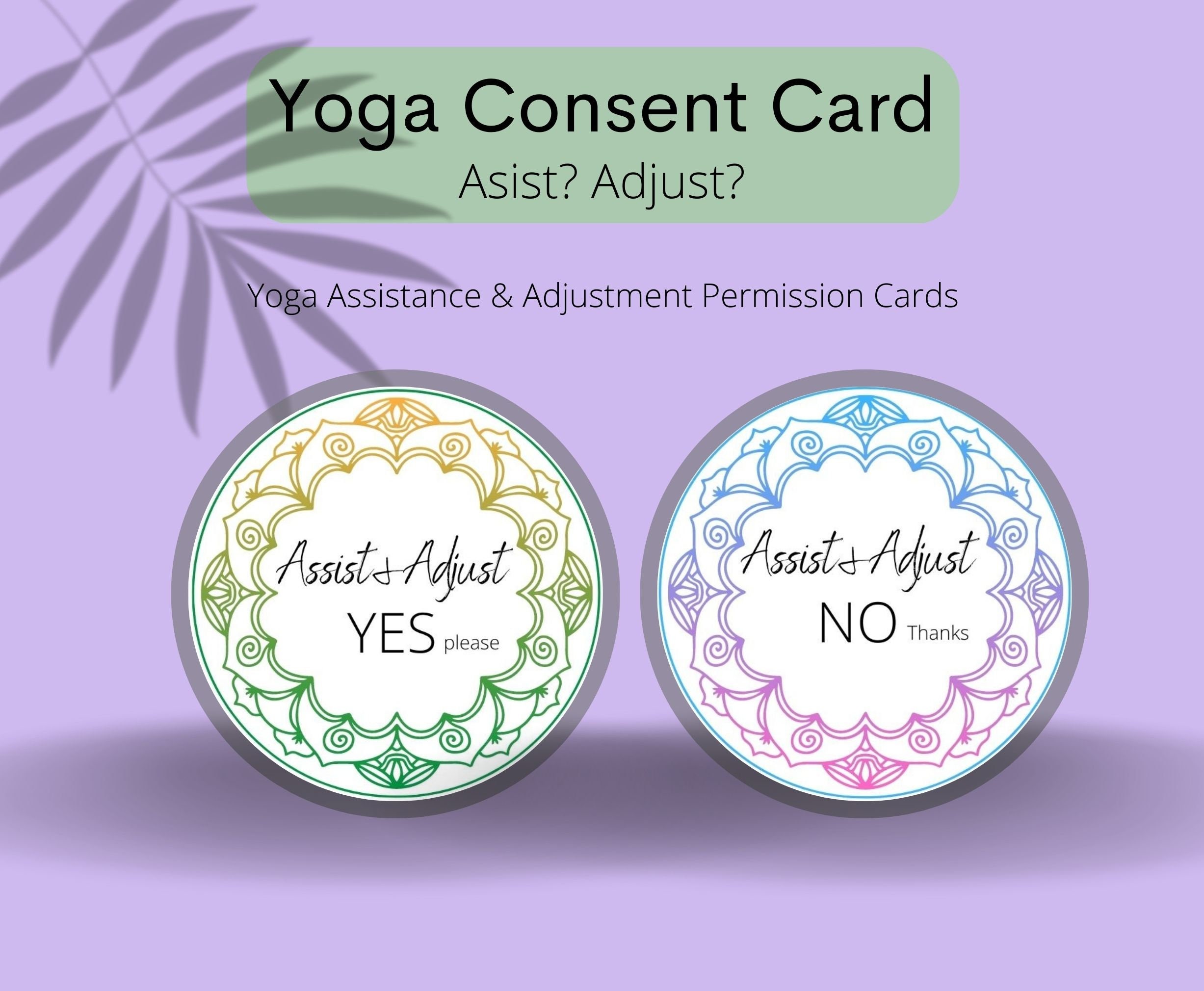 Yoga Assist & Adjust Permission Cards, Yoga Consent Cards for Yoga ...