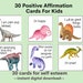 Positive Affirmation Cards for Kids With Dinosaur, Motivational Cards ...