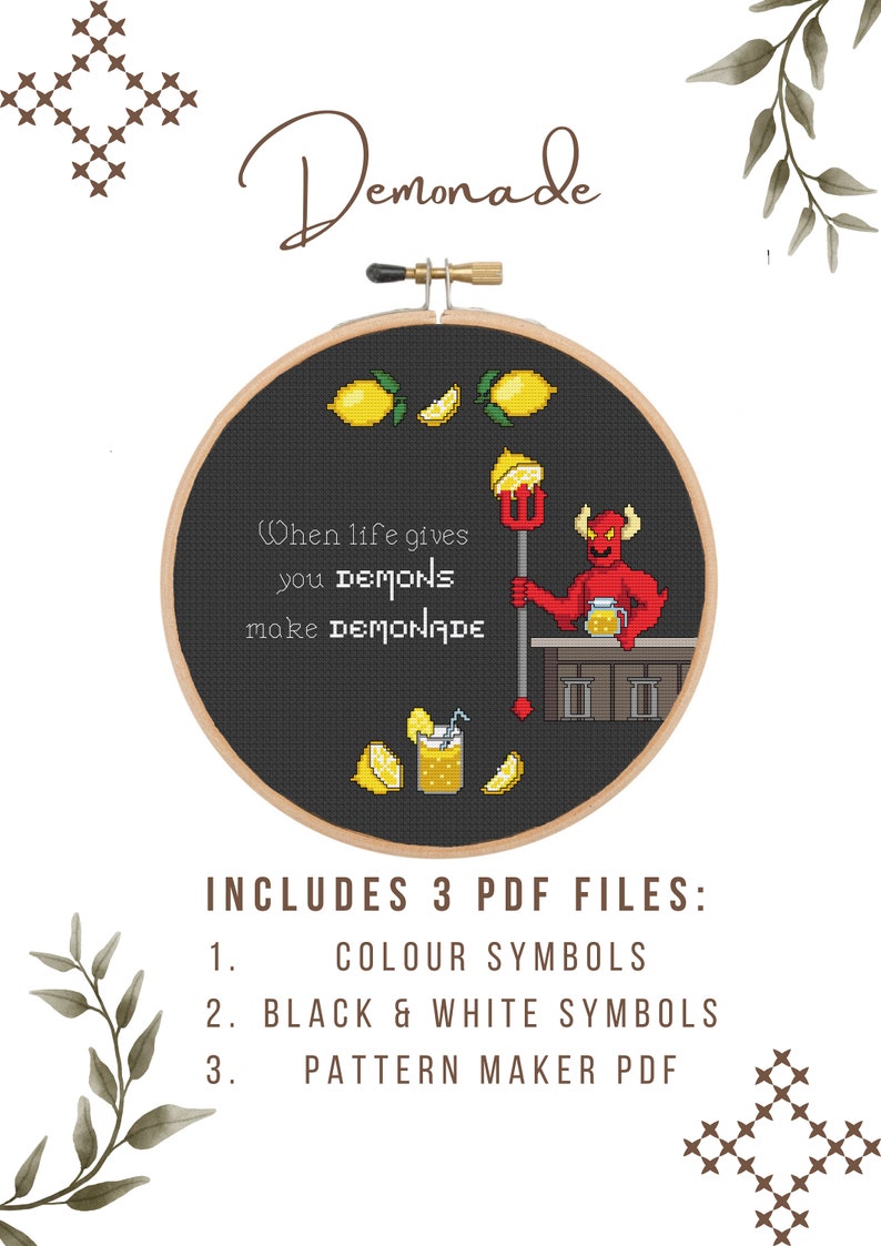 Demonade Cross Stitch PDF Pattern - Etsy