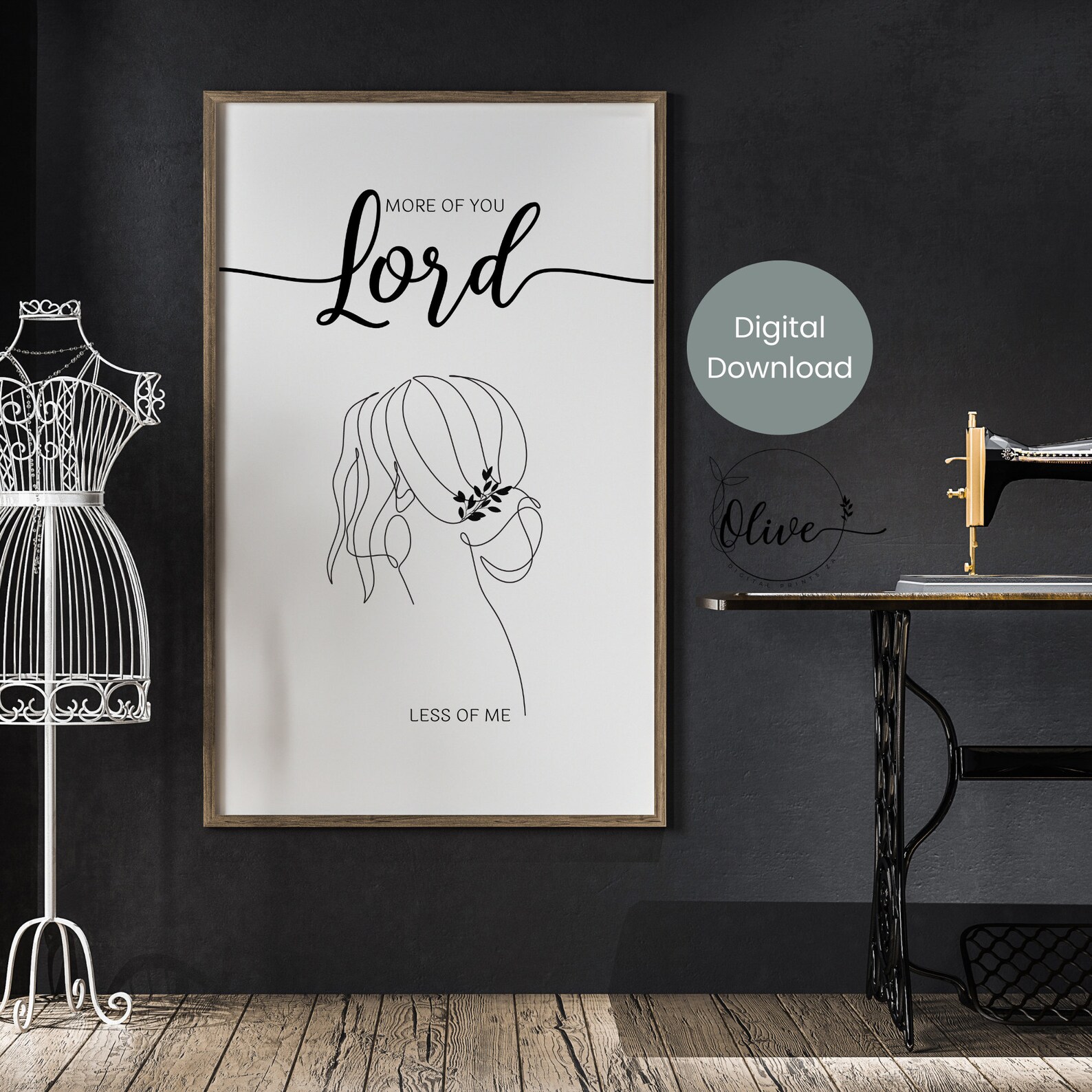 More of You Lord Less of Me, Printable Wall Art, Scripture, Bible Verse ...