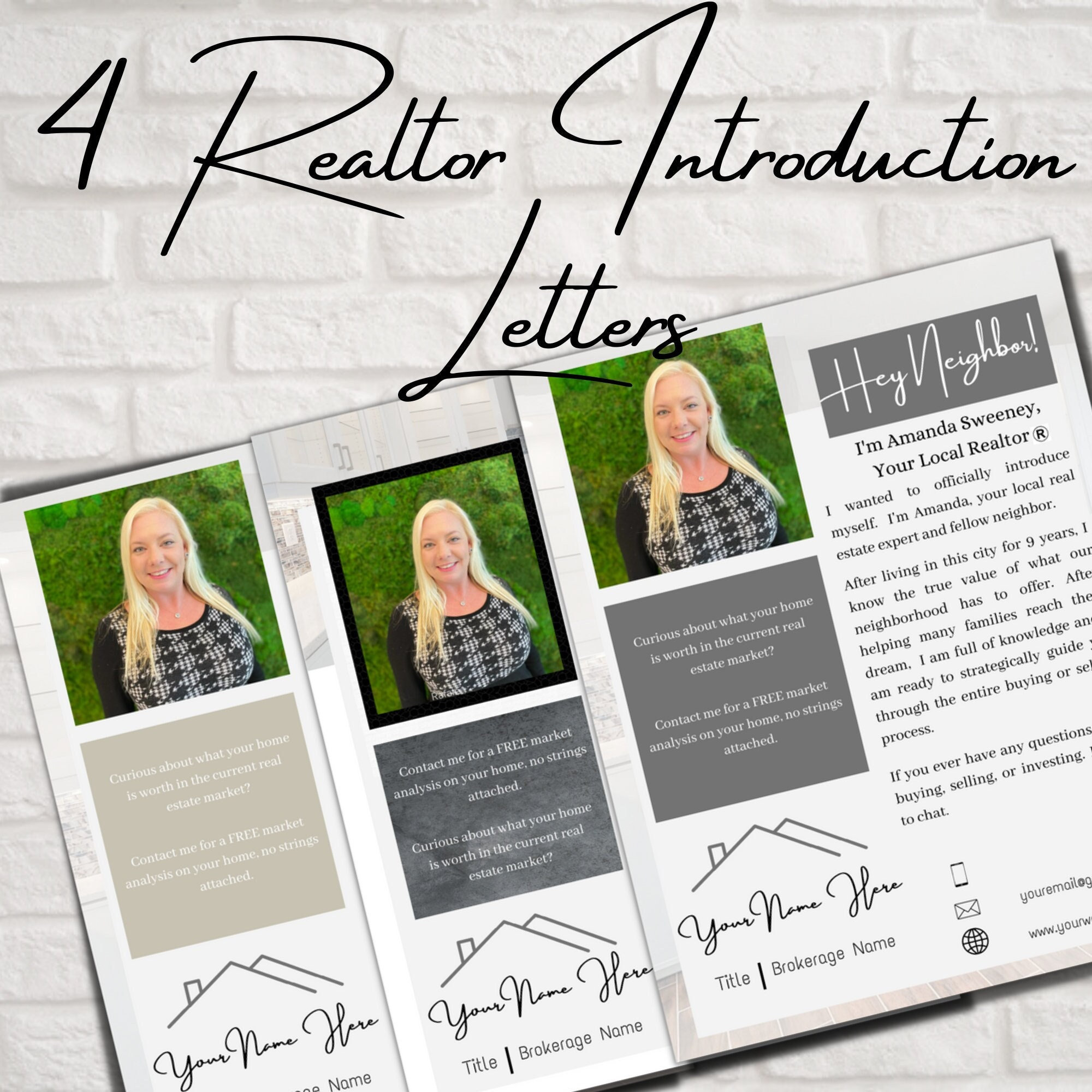 4 Different Letters Hello Neighbor Farming Letter for Realtors and ...