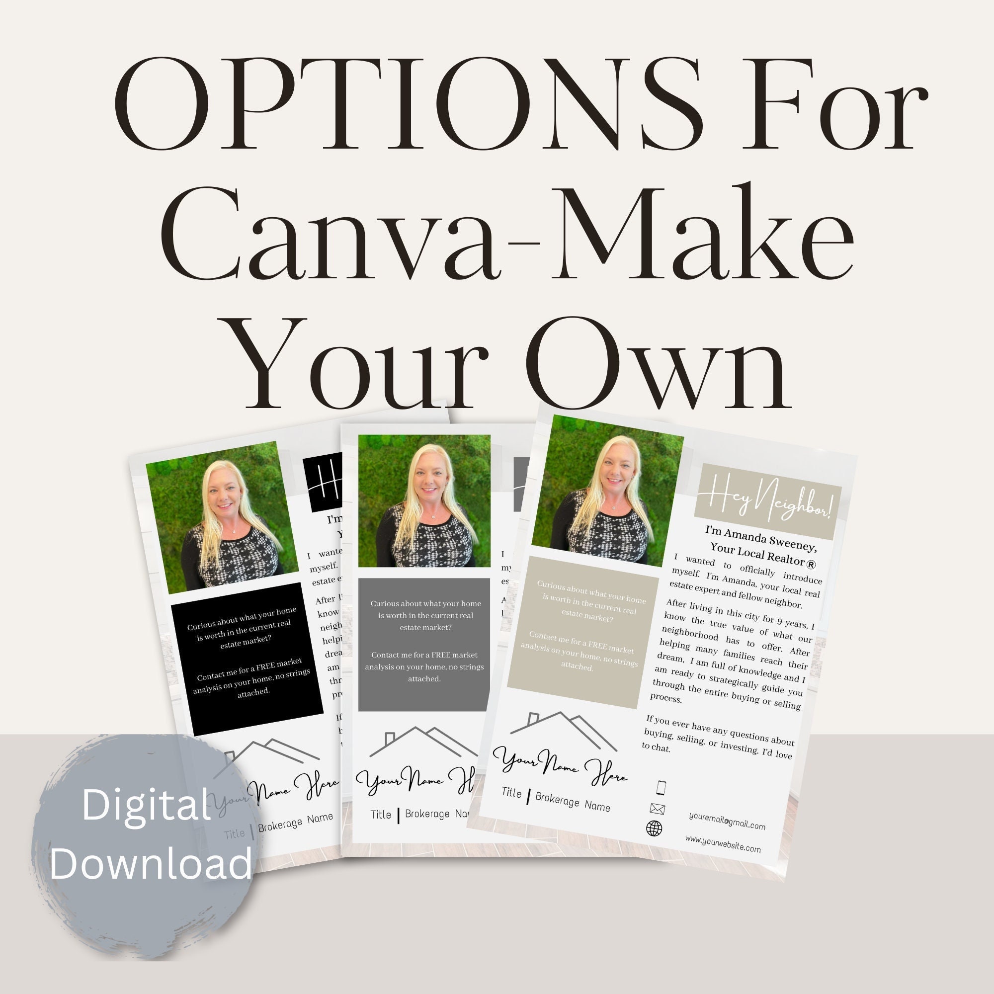 4 Different Letters Hello Neighbor Farming Letter for Realtors and ...