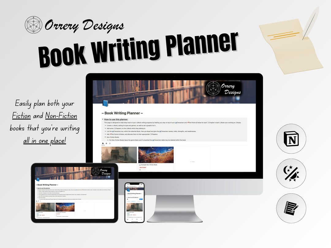 Notion Template Book Writing Planner Notion Writing Dashboard Character ...