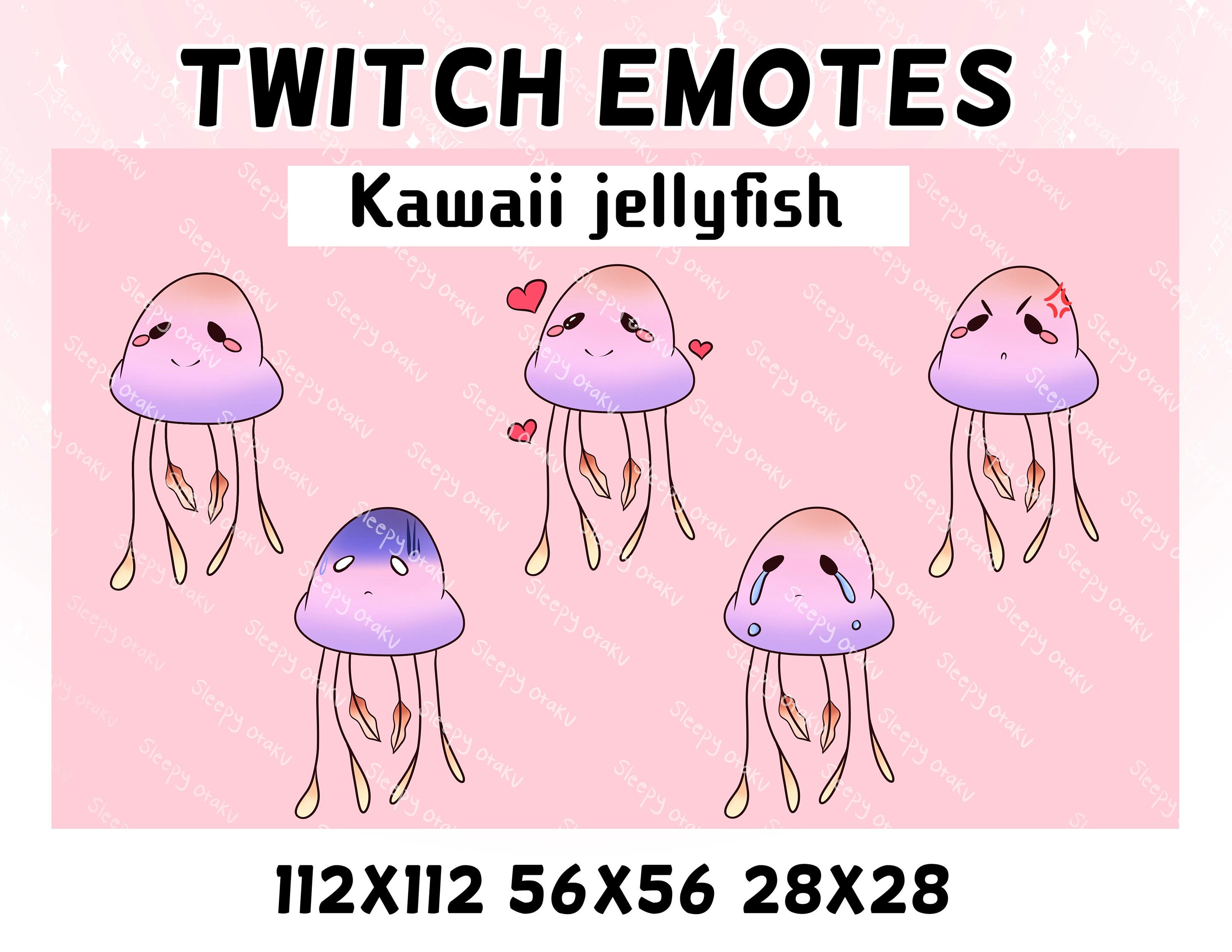 Kawaii Jellyfish Twitch Emotes - Etsy