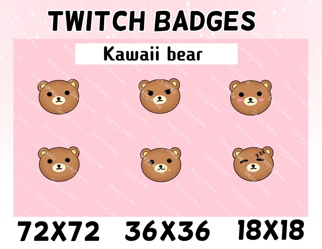 Kawaii Bear Themed Twitch Badges - Etsy