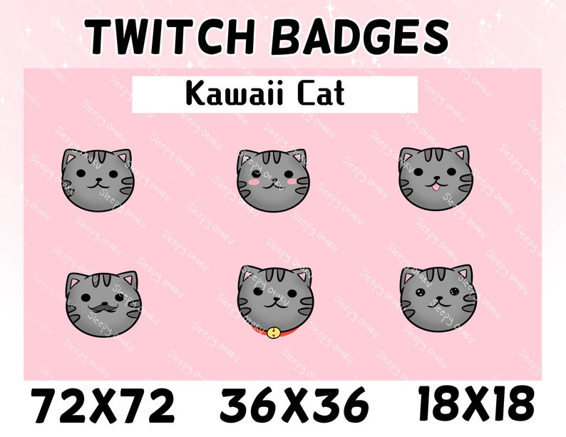 Kawaii Cat Themed Twitch Badges - Etsy