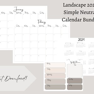 2024 Printable Neutral Calendar - Etsy