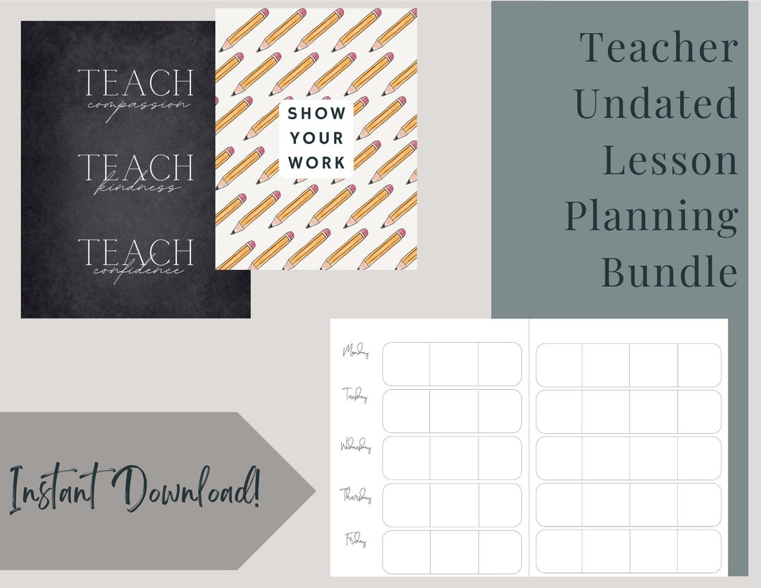 UNDATED Lesson Plan Weekly Lesson Plan for Teachers Lined - Etsy