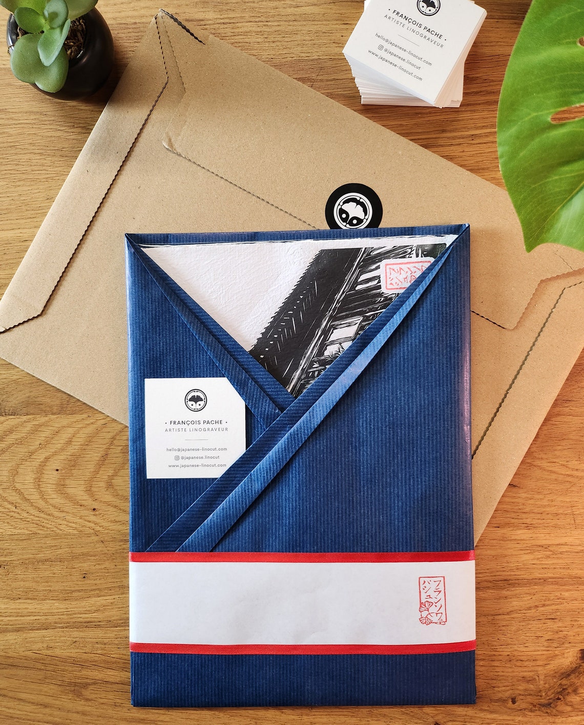 Japanese Handmade Linocut of a Ryokan in Miyajima Engraved and Printed ...